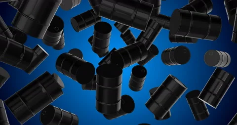 Black Oil Barrel falling slow motion | Stock Video | Pond5