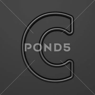 Black outline font Letter C 3D Black outline font Letter C 3D ...