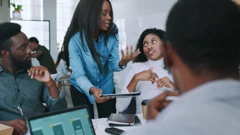 Black people, business and marketing tea... | Stock Video | Pond5