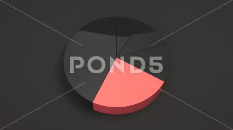 Black pie chart with one red sector: Graphic #97097073