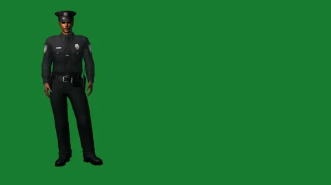 Black Police Officer Green Screen | Stock Video | Pond5
