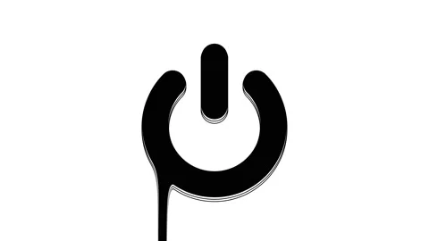Black Power button icon isolated on whit... | Stock Video | Pond5
