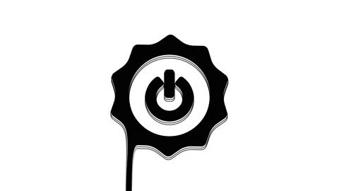 Black Power button icon isolated on whit... | Stock Video | Pond5