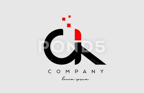 Black red CK C K alphabet letter logo icon combination. Design for ...