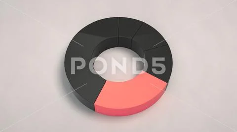 Black ring pie chart with one red sector: Graphic #98532945