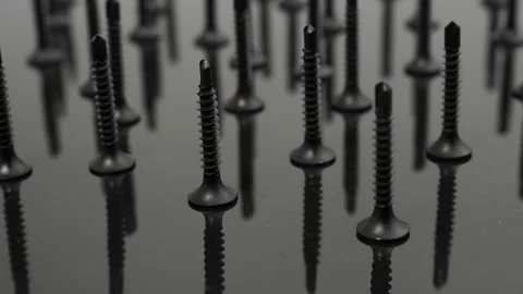 Black Screws. Rotating Black Screws for ... | Stock Video | Pond5