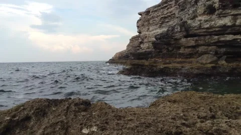 Black Sea , Rocks , Waves beat against s... | Stock Video | Pond5