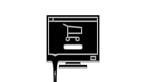 Black Shopping cart on screen computer i... | Stock Video | Pond5