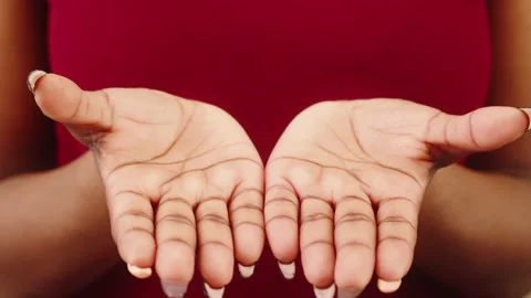 Black skin texture close-up, hand palms ... | Stock Video | Pond5