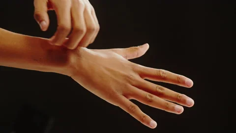 Black skin texture close-up, hand palm o... | Stock Video | Pond5