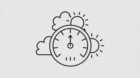 Black thin line animation of barometer i... | Stock Video | Pond5