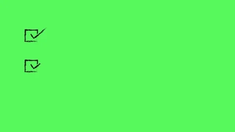 black tick box green screen | Stock Video | Pond5