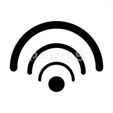 Black Wi-Fi wave signal, icon on white background.: Graphic #295127669