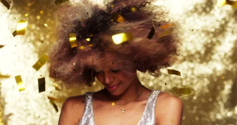 Black woman, afro and dancing in falling... | Stock Video | Pond5