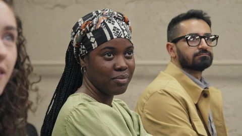 Black Woman Asking Funny Question to Spe... | Stock Video | Pond5