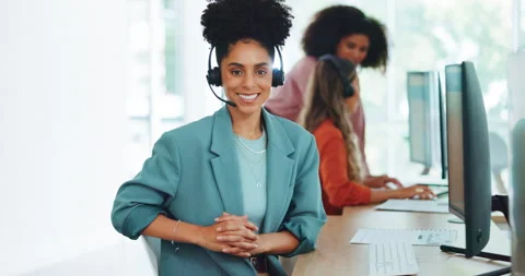 Black woman, call center and contact us ... | Stock Video | Pond5