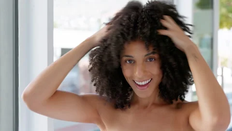 Black woman, natural hair and beauty whi... | Stock Video | Pond5