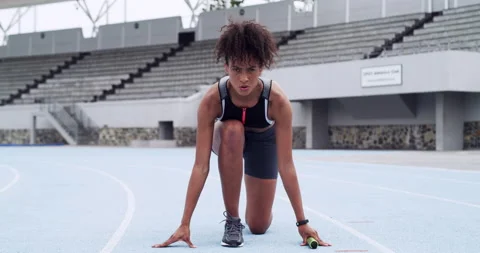 Black woman, track runner and running sp... | Stock Video | Pond5