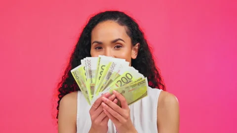 Black woman winner, studio background an... | Stock Video | Pond5