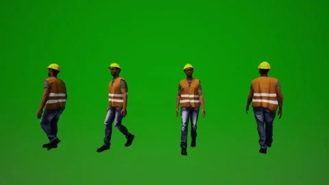 Black workers on green screen walking in... | Stock Video | Pond5