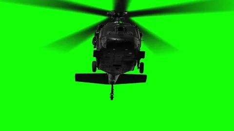 Blackhawk flying on green screen | Stock Video | Pond5