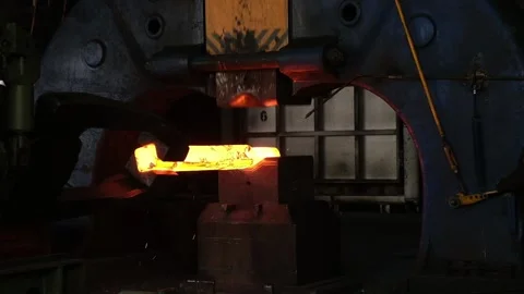 Blacksmith factory. Forging a large hot ... | Stock Video | Pond5