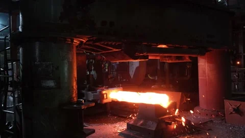 Blacksmith factory. Forging a large hot ... | Stock Video | Pond5