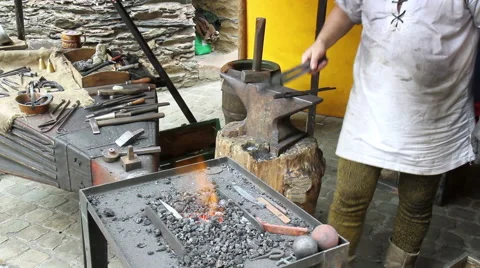 Blacksmith. Medieval tradition of making... | Stock Video | Pond5