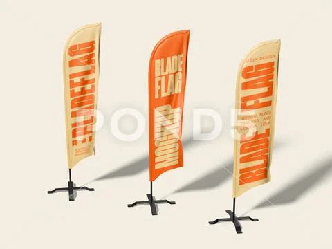 Blade Flag Mockup ~ PSD Photoshop Template #302535416