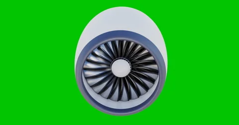 The blades on an airplane turbine rotate... | Stock Video | Pond5