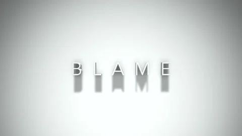 blame 3D title animation with shadows on... | Stock Video | Pond5