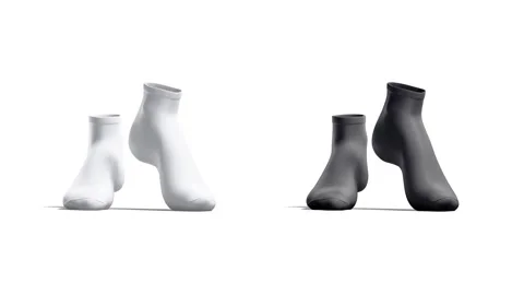 Blank black and white ancle socks pair m... | Stock Video | Pond5