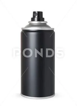 Blank black spray can, isolated on white background Stock Photo #134046555