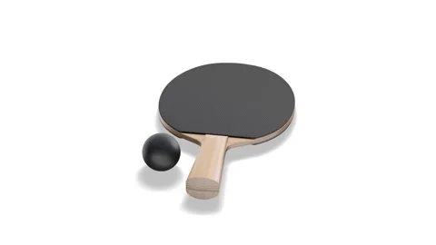 Blank black table tennis racket with bal... | Stock Video | Pond5