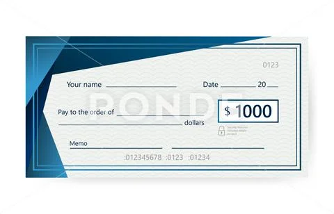 Blank check template. Banking check template. Vector illustration ...