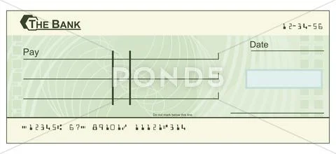 Blank cheque illustration: Graphic #40175853