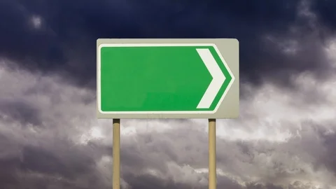 A blank directional road sign with a bac... | Stock Video | Pond5