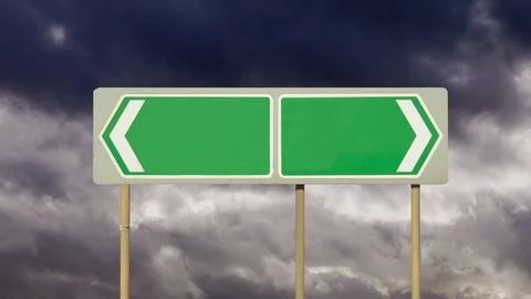 A blank directional road signs with a ba... | Stock Video | Pond5