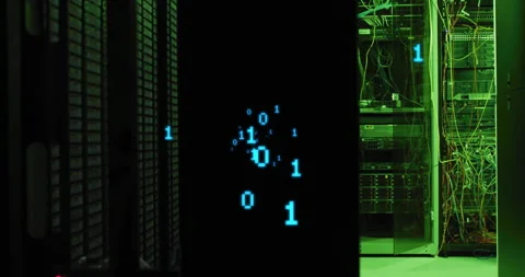 Blank display pulsing binary code per se... | Stock Video | Pond5