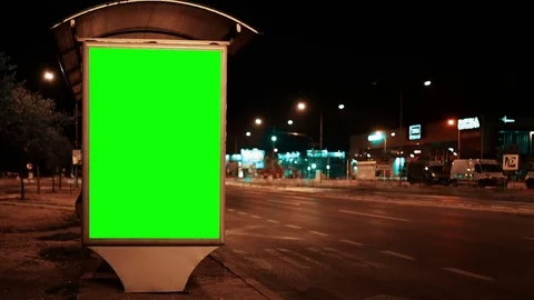 Blank green screen advertising billboard... | Stock Video | Pond5