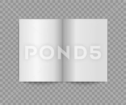 Blank opened book mockup. Empty brochure template. realistic booklet ...