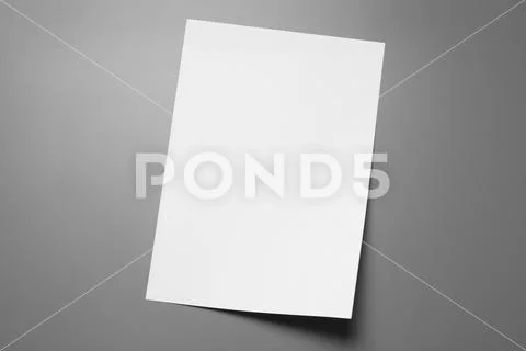 Blank paper sheets for brochure on grey background, top view. Mock up ...
