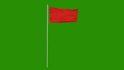 Blank plain red flag with flagpole wavin... | Stock Video | Pond5