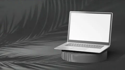 Blank screen laptop template on black b... | Stock Video | Pond5