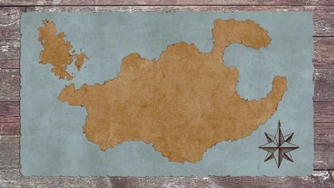 A Blank Treasure Map on a Wooden Table | Stock Video | Pond5