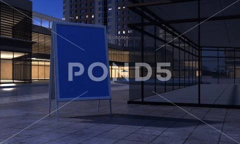 PSD Template: Blank white metallic outdoor Advertising board A stand ...