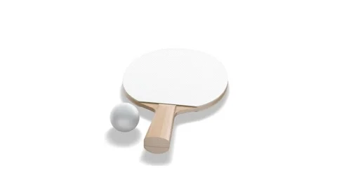 Blank white table tennis racket with bal... | Stock Video | Pond5