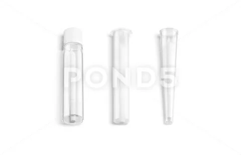 Blank white weed joint plastic tube mockup, different types, isolated ...