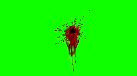 Bleeding Bullet Hole - Green Screen | Stock Video | Pond5
