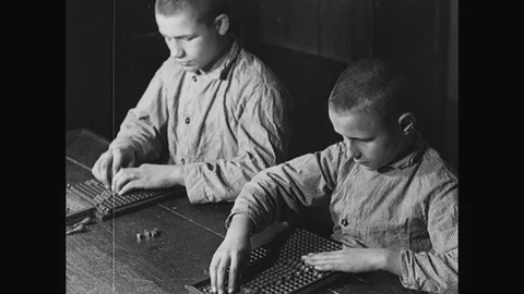 Blind Boys Sorting Braille Alphabet Lett... | Stock Video | Pond5